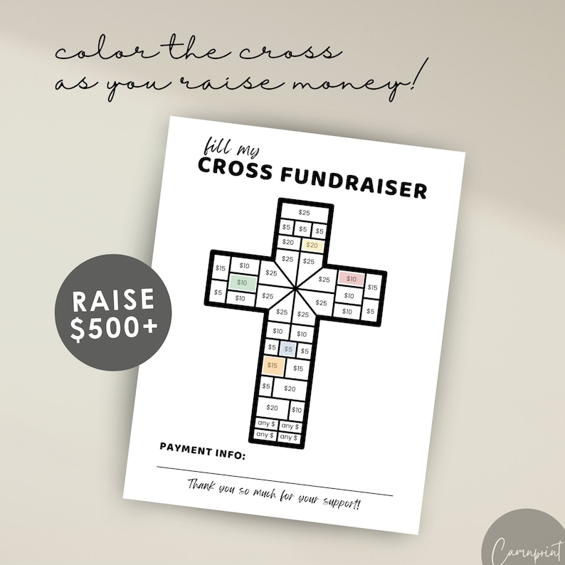 Fill My Cross Church Fundraiser Form for Church Camp, Pick a Date ...