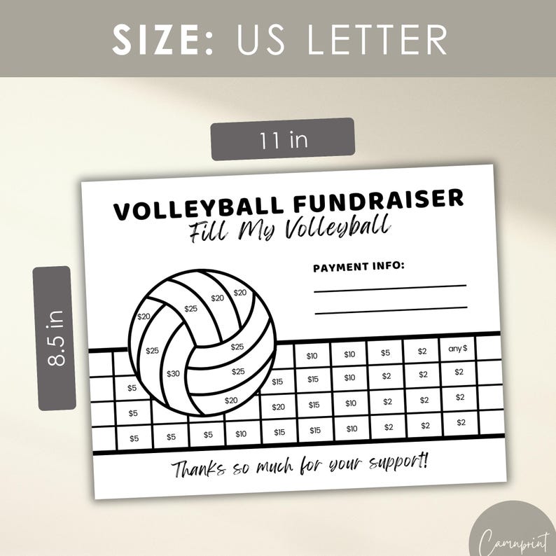 Volleyball Fundraiser Template, Fill My Volleyball Fundraiser Editable ...