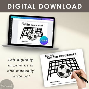 Soccer Fundraiser Flyer, Fill My Soccer Ball Fundraiser Form, Sports ...