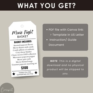 Silent Auction Basket Tags Editable Auction Template for Fundraising ...