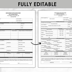 Employment Application, Employee Application Form, Job Application ...