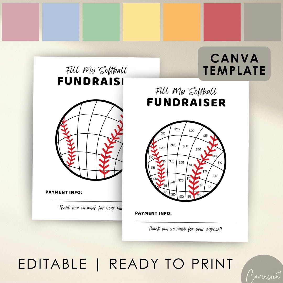 Softball Fundraiser Editable Template for Sports Fundraiser, Fill My ...