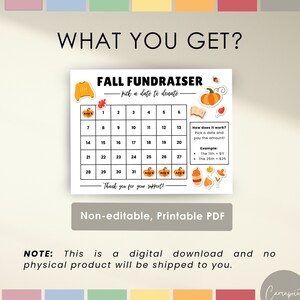 Fall Fundraiser Pick a Date to Donate Calendar Fundraiser for School ...