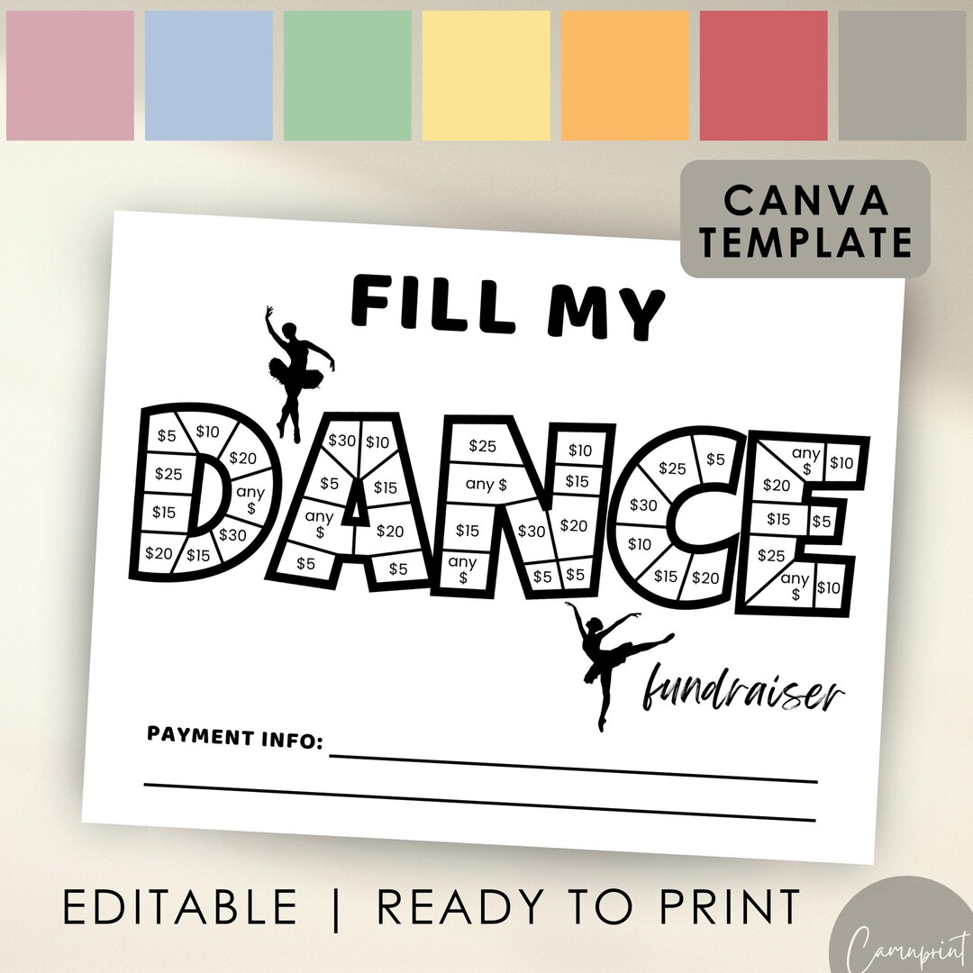 Dance Fundraiser, Fill My Dance Fundraiser Printable, Editable ...