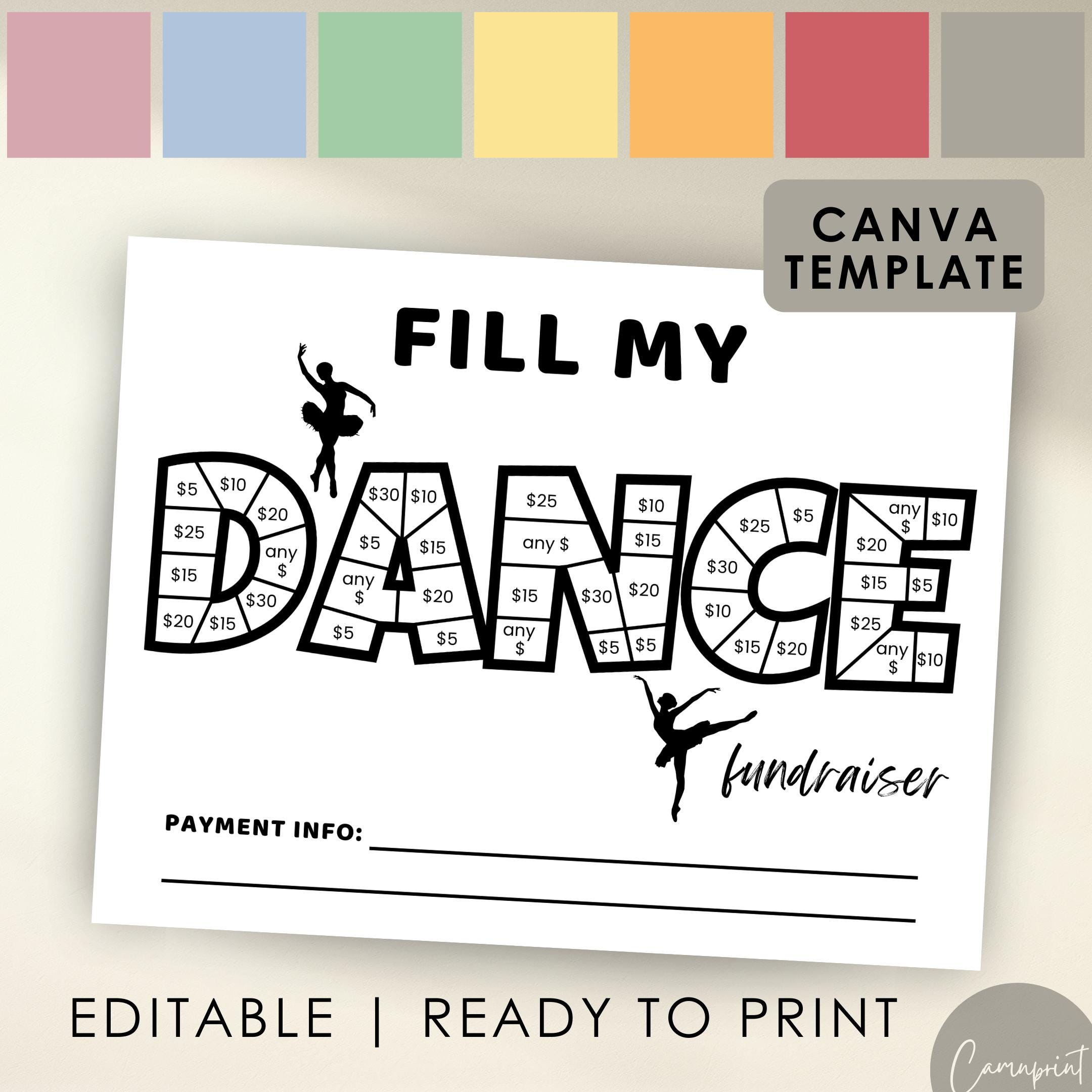 Dance Fundraiser, Fill My Dance Fundraiser Printable, Editable ...