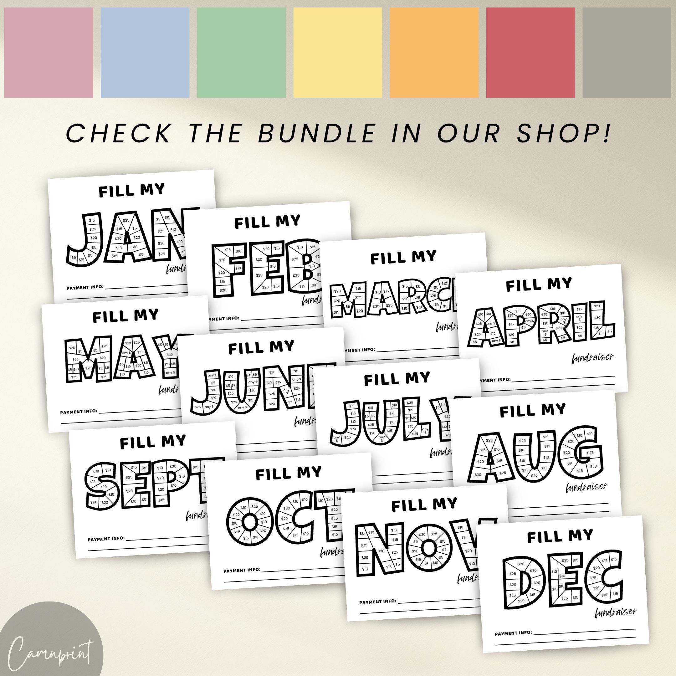 Fill My Month September Fundraiser Black Out Board, September Calendar ...