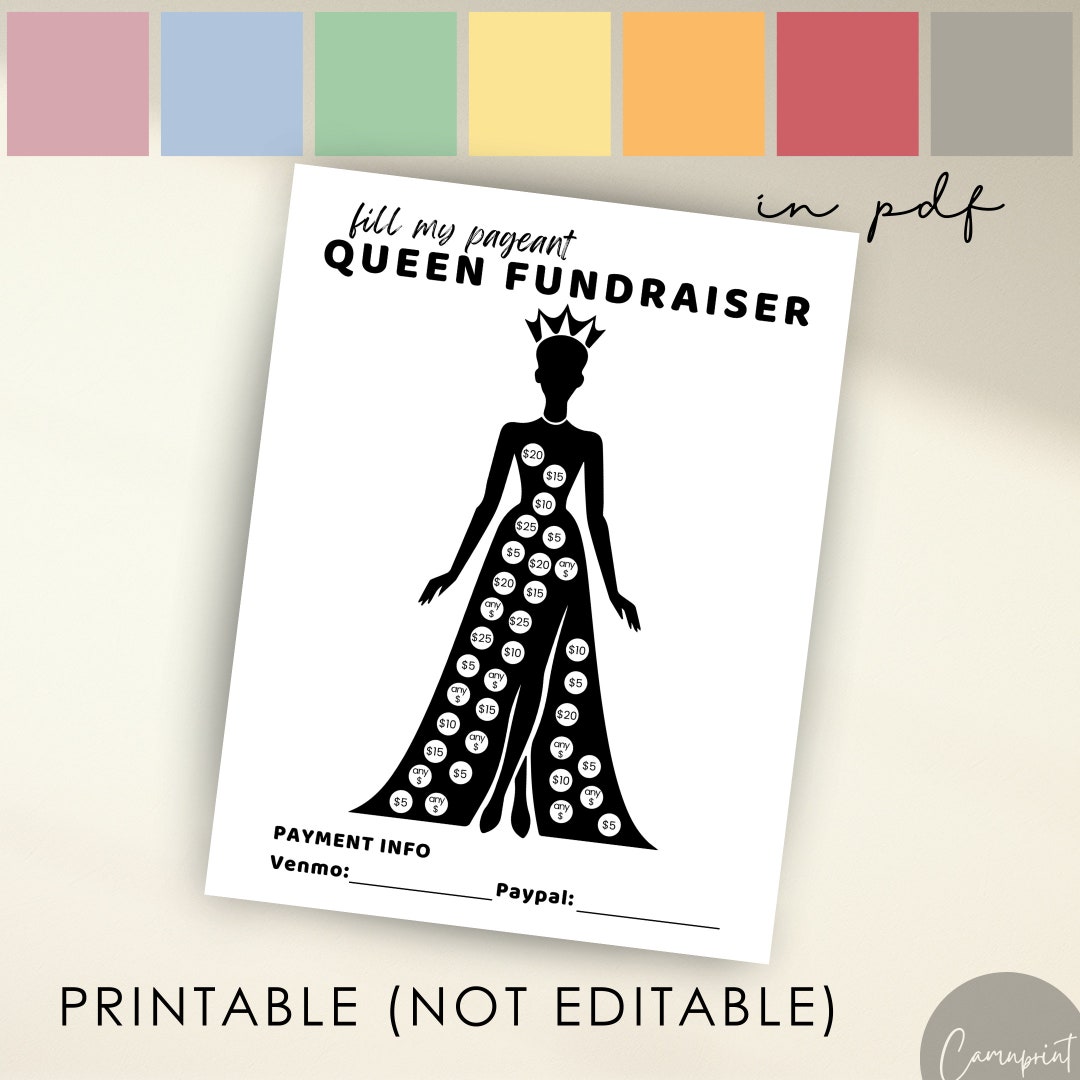Fill My Pageant Queen Fundraiser for Pageant Fundraising Form, Color My ...