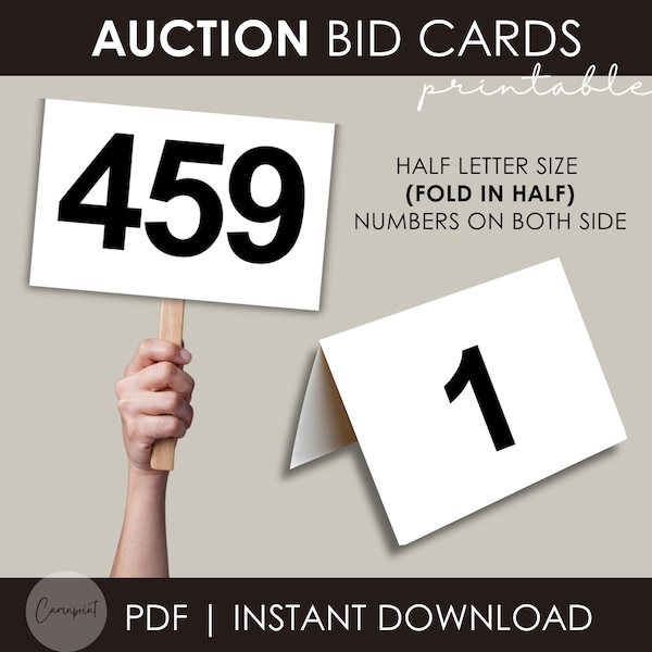 Auction Numbers - Etsy