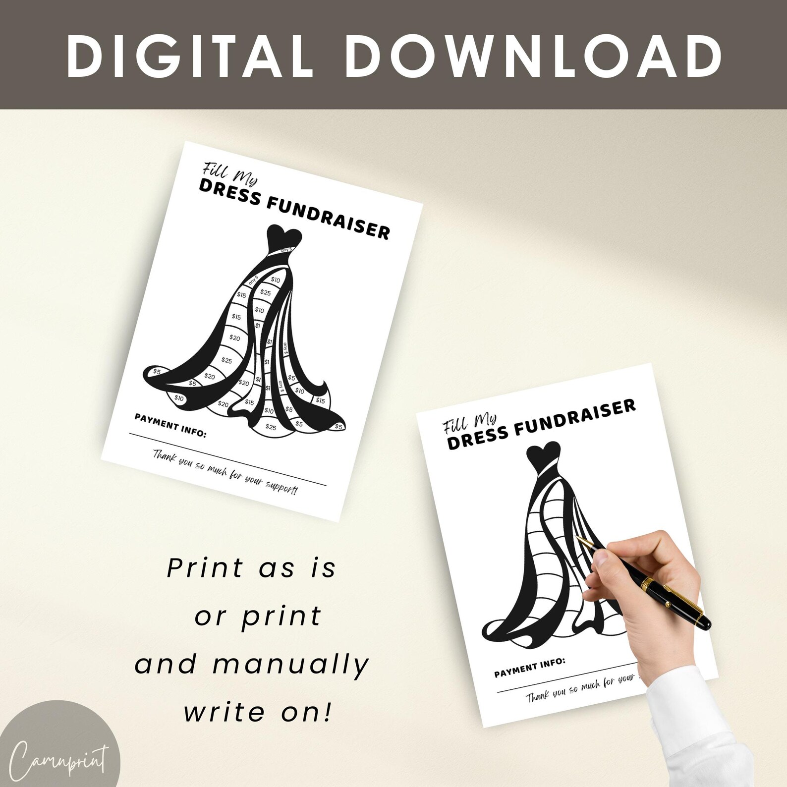 Fill My Dress Pageant Fundraiser for Pageant Fundraising Form, Color My ...