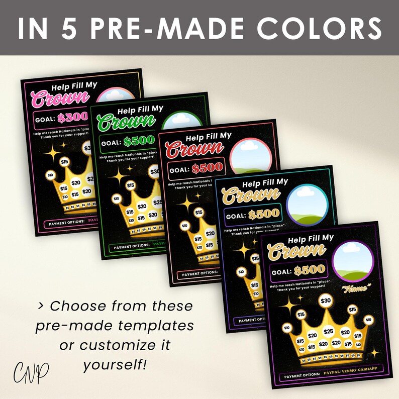 Fill My Crown Fundraiser for Pageant Fundraising, Editable Canva ...