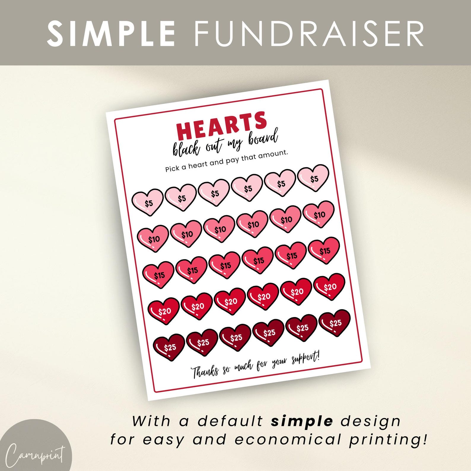 Heart Fundraiser, February Fundraiser, Valentine Fundraiser for ...