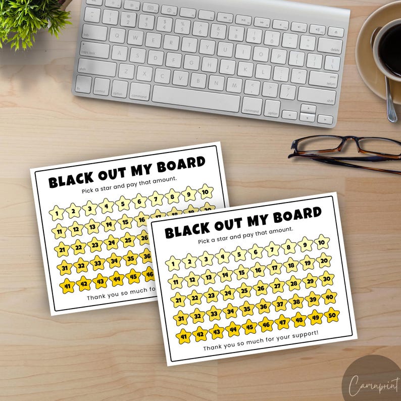 Black Out My Board Calendar Fundraiser Template, All Purpose Fundraiser ...