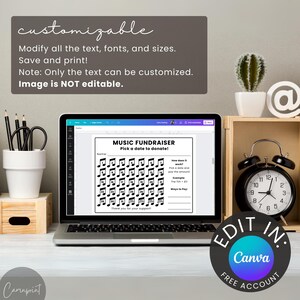 Music Fundraiser Calendar for Marching Band, Choir Fundraiser Form ...