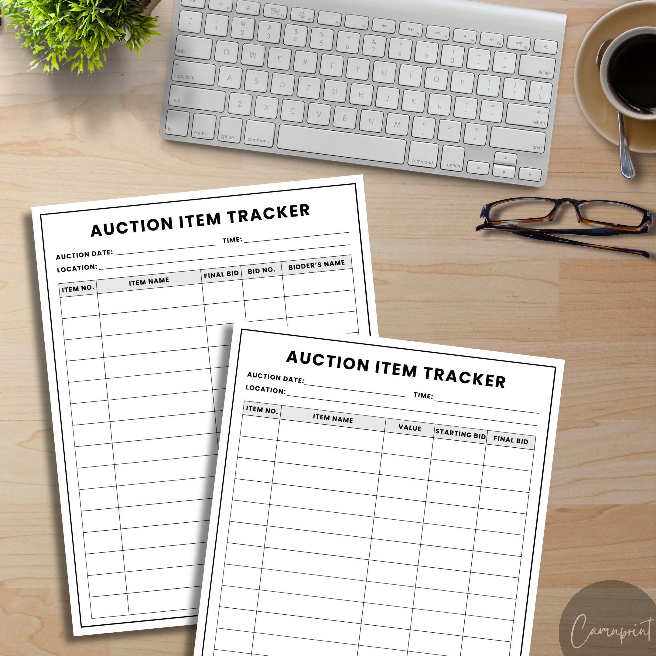 Auction Item Tracker Editable Auction Template for School Auction Live ...