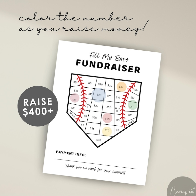 Fill My Base Baseball Team Fundraiser Template for Sports Fundraiser ...