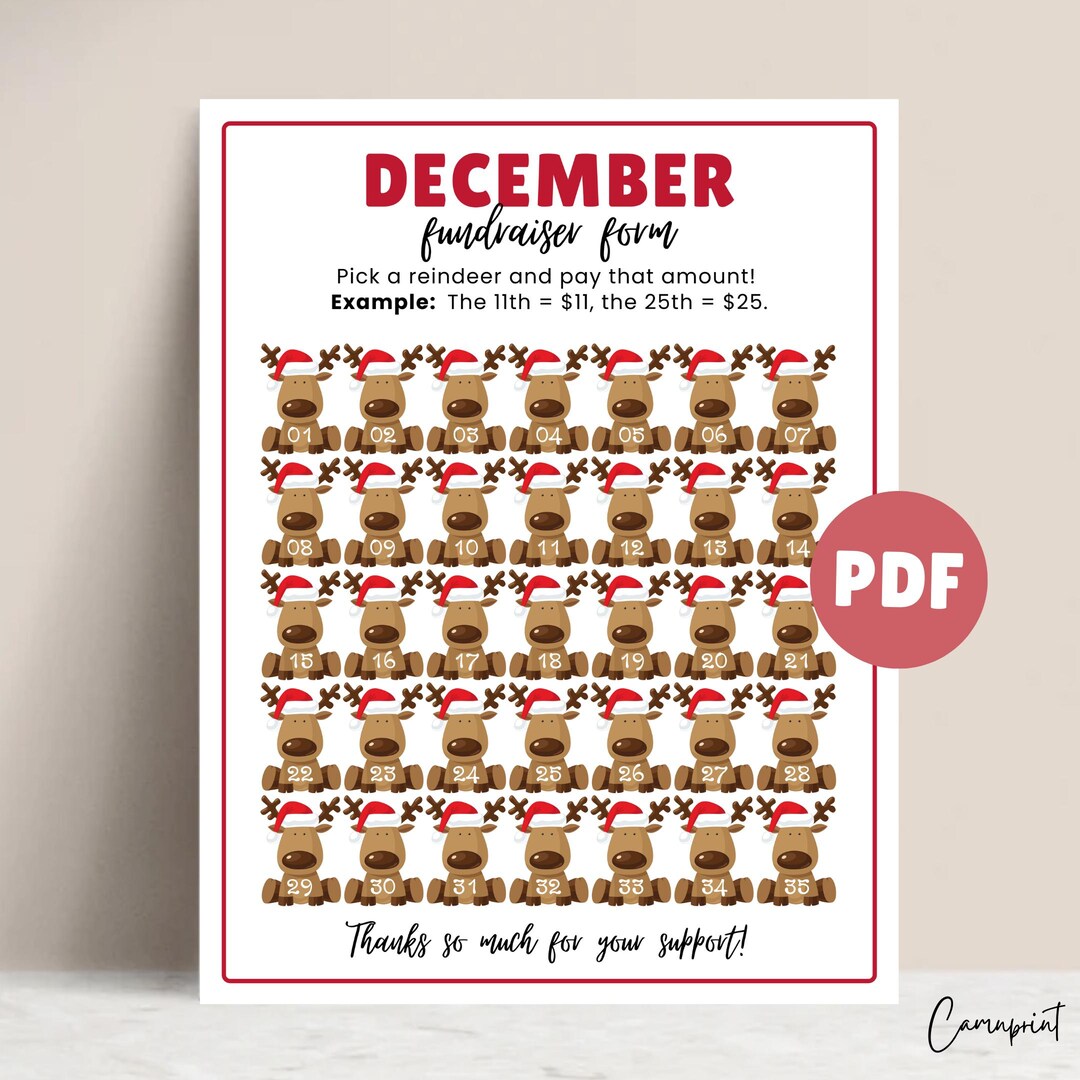 Christmas Fundraiser Form for Holiday Fundraiser, Black Out My Board ...