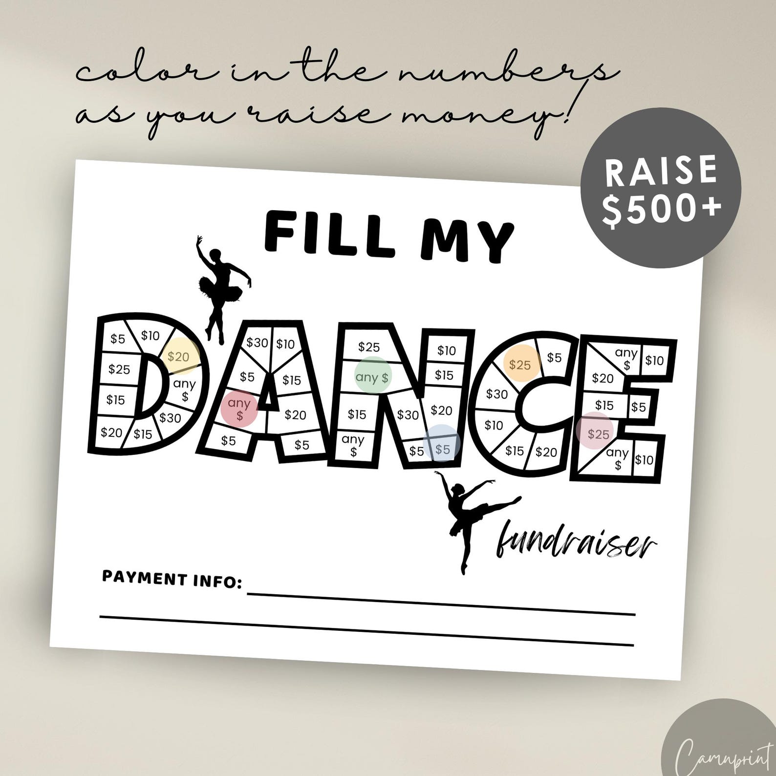 Dance Fundraiser, Fill My Dance Fundraiser Printable, Editable ...