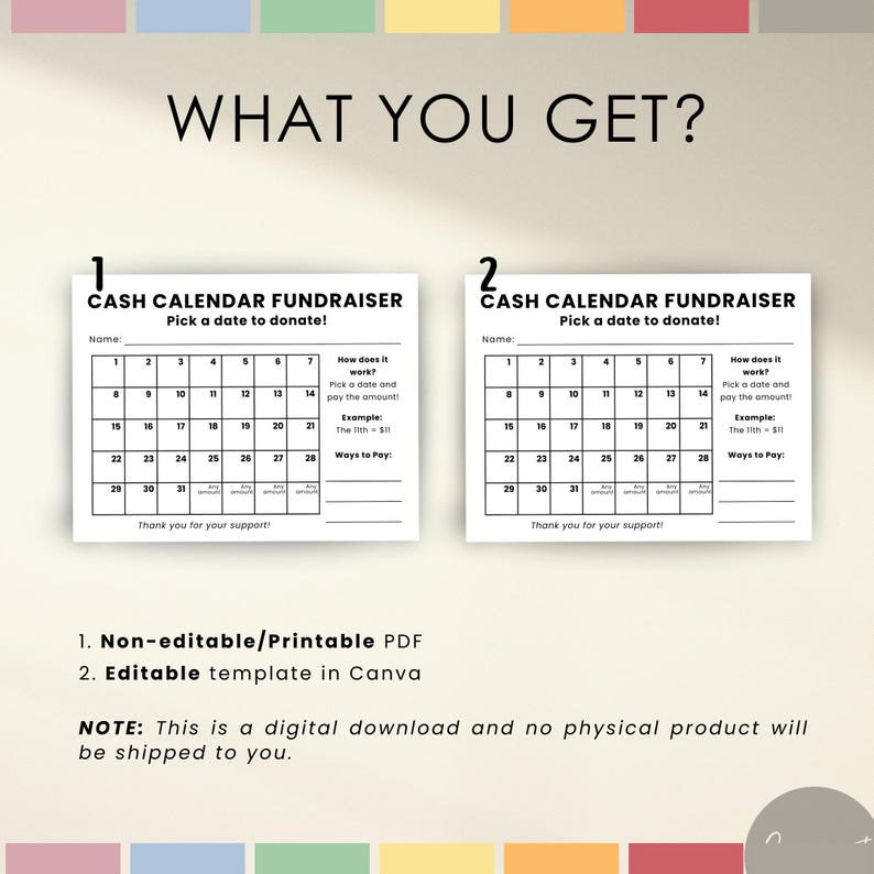 Calendar Fundraiser Template for Sports Fundraiser, Nonprofit ...