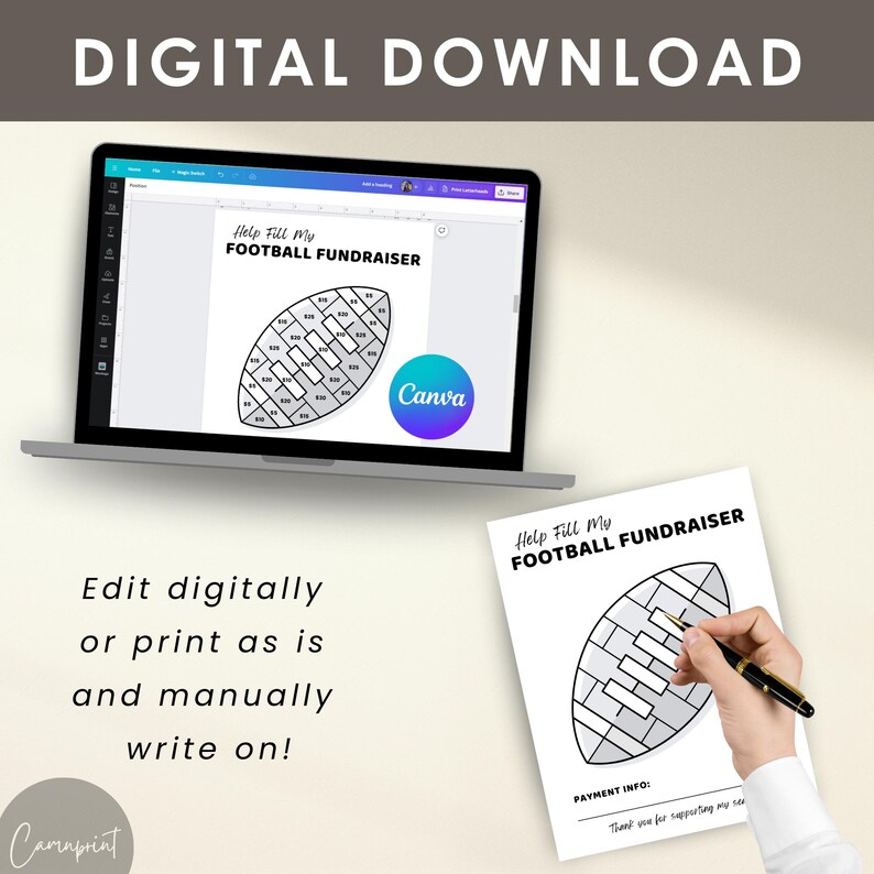 Color My Football Fundraiser Form for Sports Fundraiser, Fill My ...