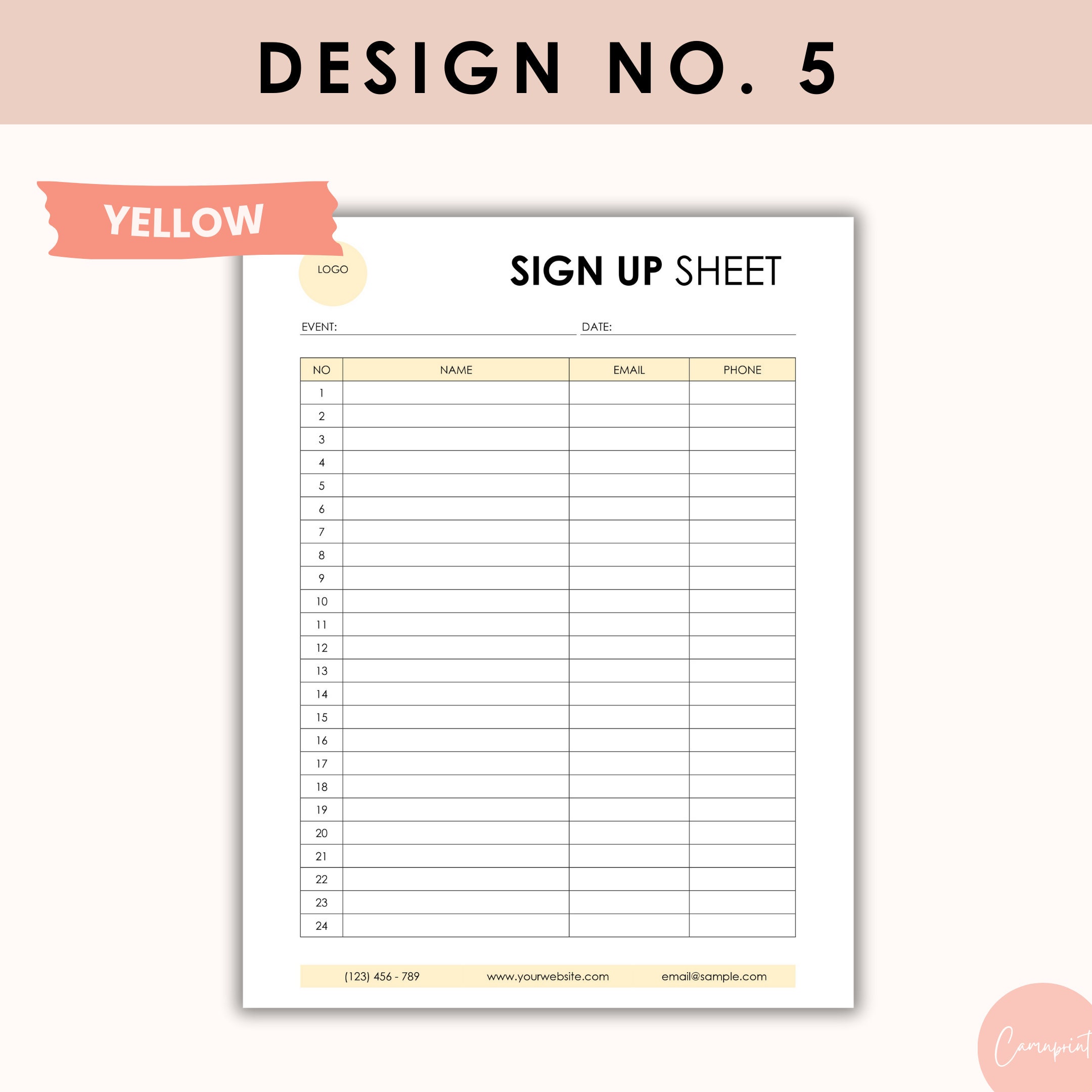 Editable Sign up Sheet Template, Sign up Sheet, Printable Sign up Form ...