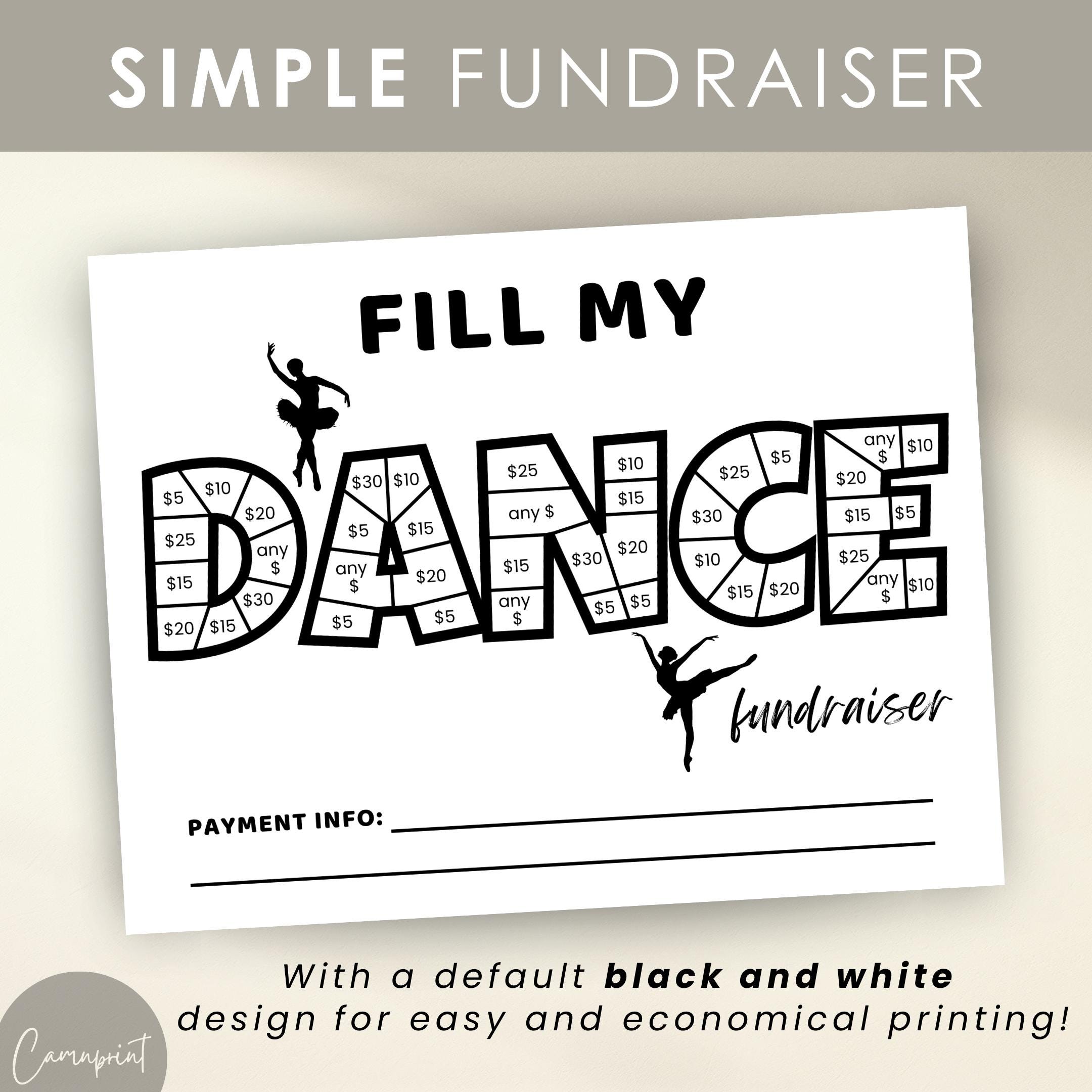 Dance Fundraiser, Fill My Dance Fundraiser Printable, Editable ...