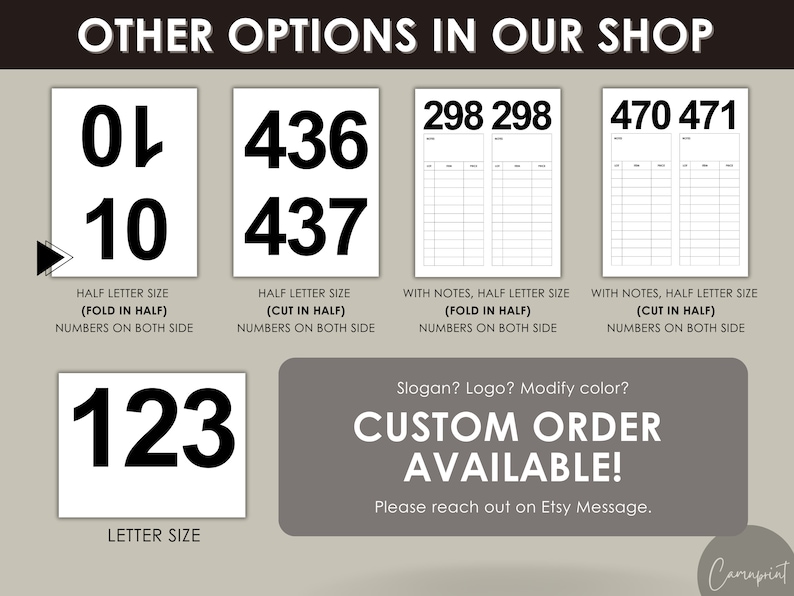 Auction Bid Card Printable, Fundraising Numbers, Numbered Cards ...