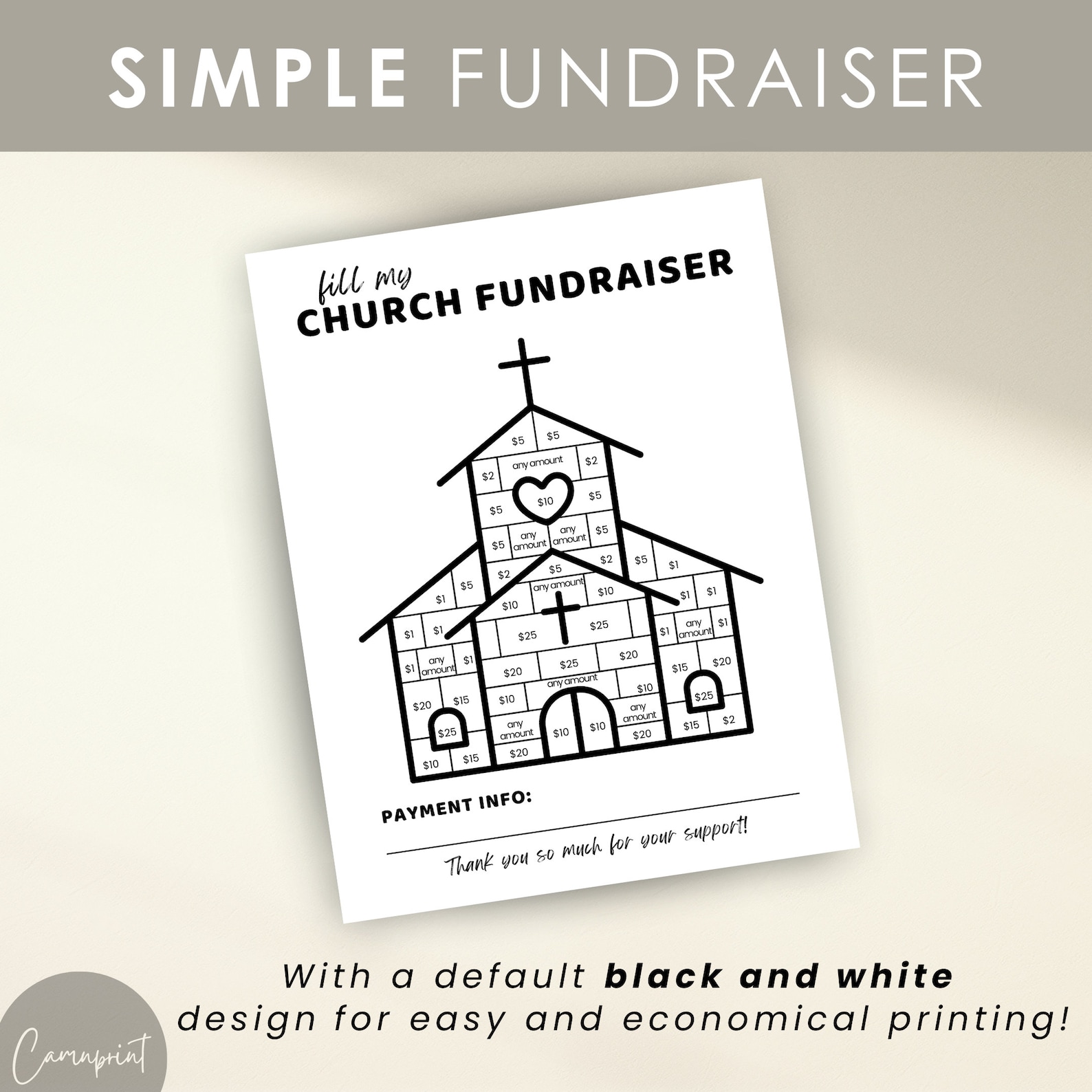 Fill My Church Fundraiser Form for Church Camp, Church Fundraising ...