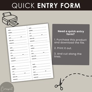 Entry Form Printable Enter to Win Form for School Auction Nonprofit ...