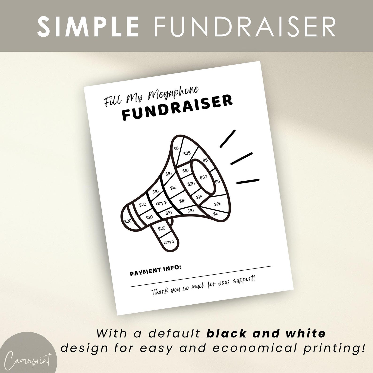 Cheer Fundraiser Fill My Megaphone Fundraiser Form for Cheerleading ...