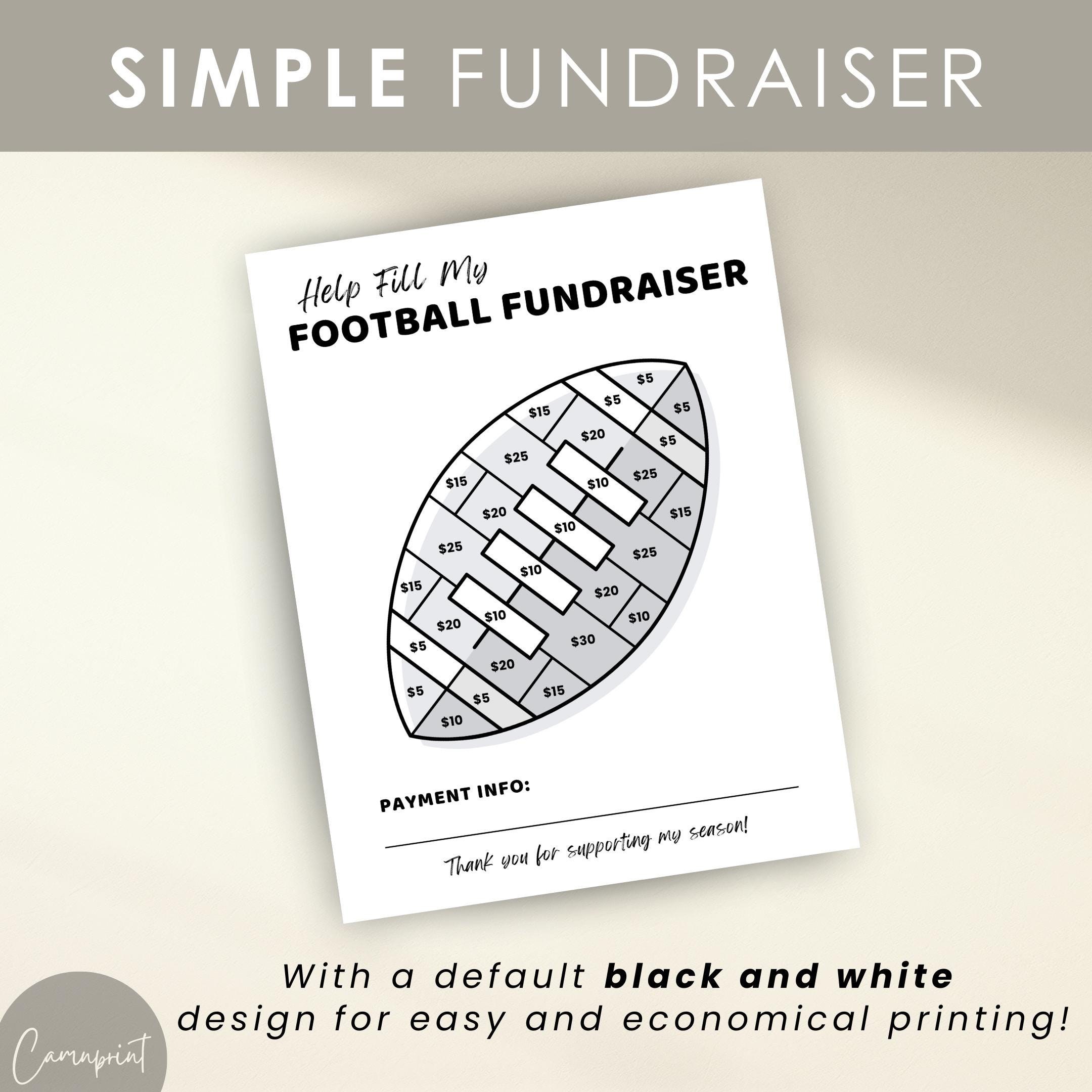 Color My Football Fundraiser Form for Sports Fundraiser, Fill My ...