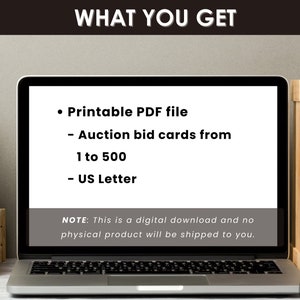 Auction Bid Card Printable Bid Cards With Notes, Numbered Card ...