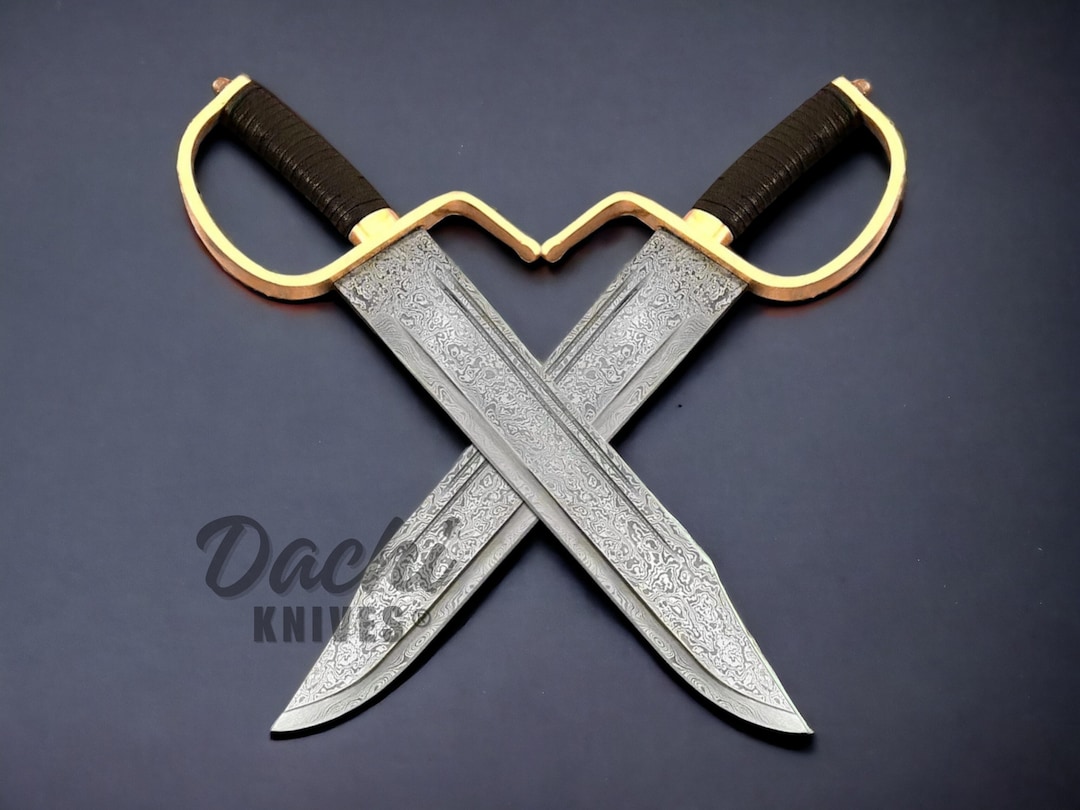 Handcrafted Damascus Steel Wing Chun Butterfly Sword Traditional Wing ...