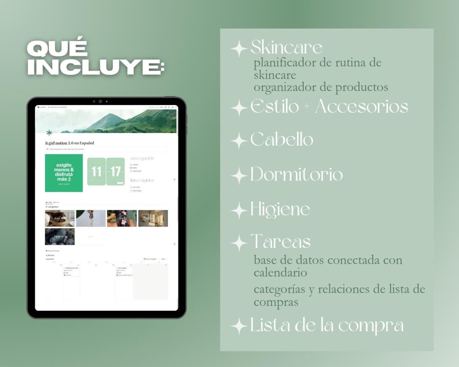 Notion Template in Spanish Spain Notion Template Digital Agenda in Spanish Life Organizer It ...