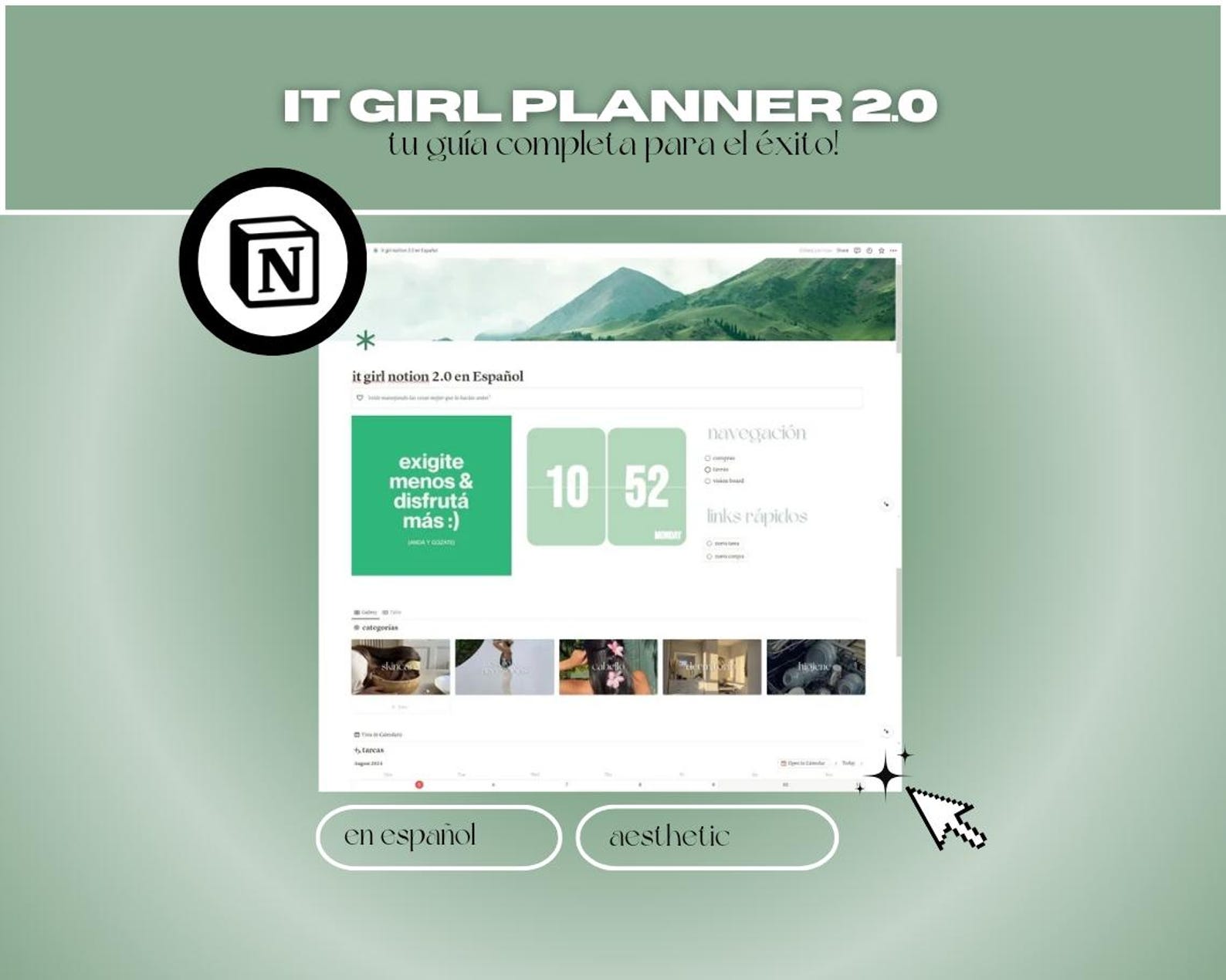 Notion Template in Spanish Spain Notion Template Digital Agenda in Spanish Life Organizer It ...