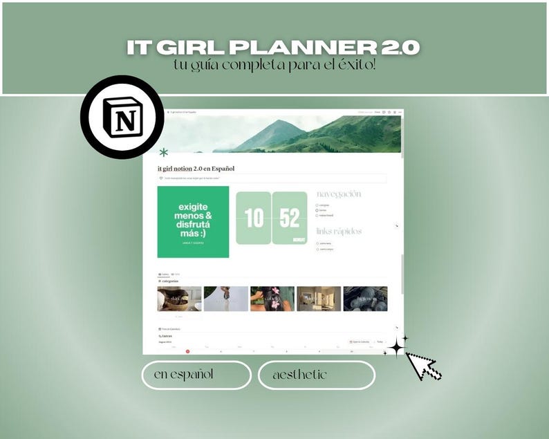 Notion Template in Spanish Spain Notion Template Digital Agenda in ...