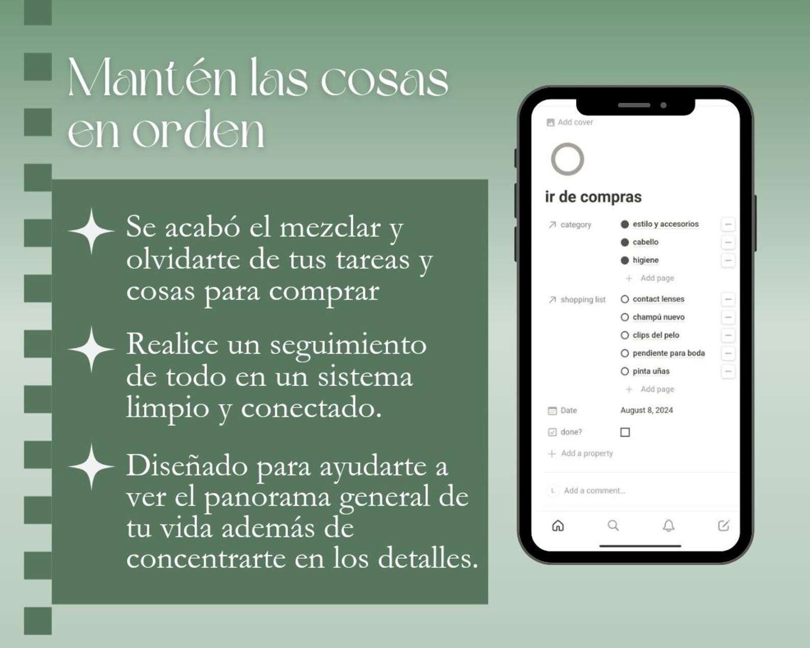 Notion Template in Spanish Spain Notion Template Digital Agenda in Spanish Life Organizer It ...