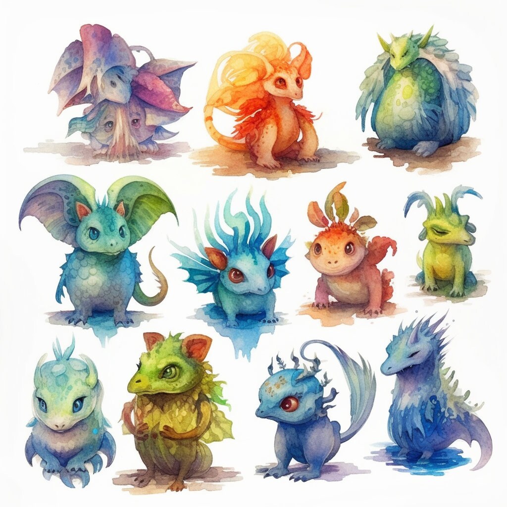 Mythical Creatures Clip-art Vector SVG 24 Files Digital - Etsy