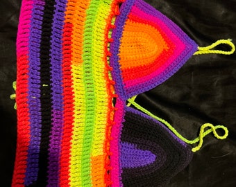 Made to Order, Rainbow Crop Top, Crochet Crop Top - Etsy