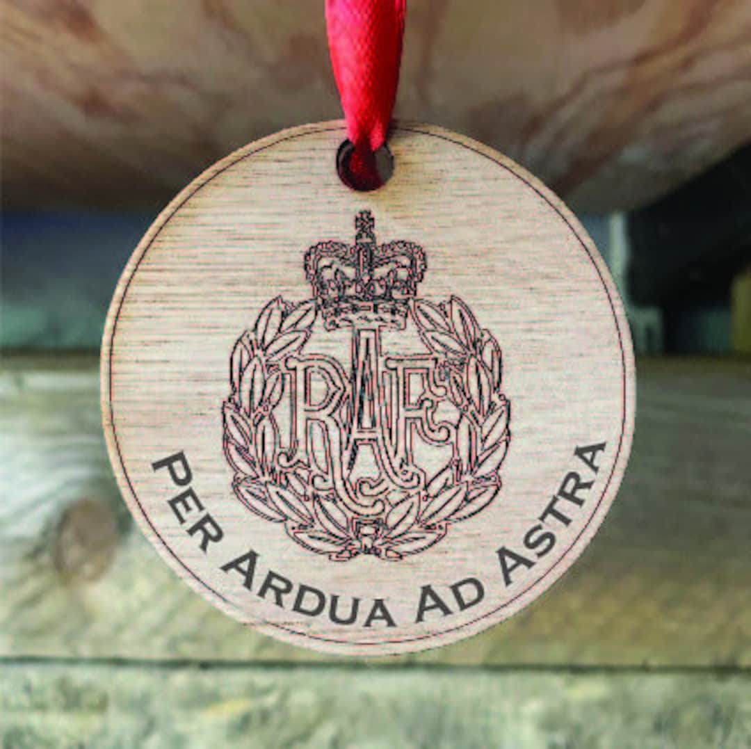 RAF Hanging Decoration Military Gifts Wooden Laser Engraved Veterans Men's Gifts Royal Air Force ...