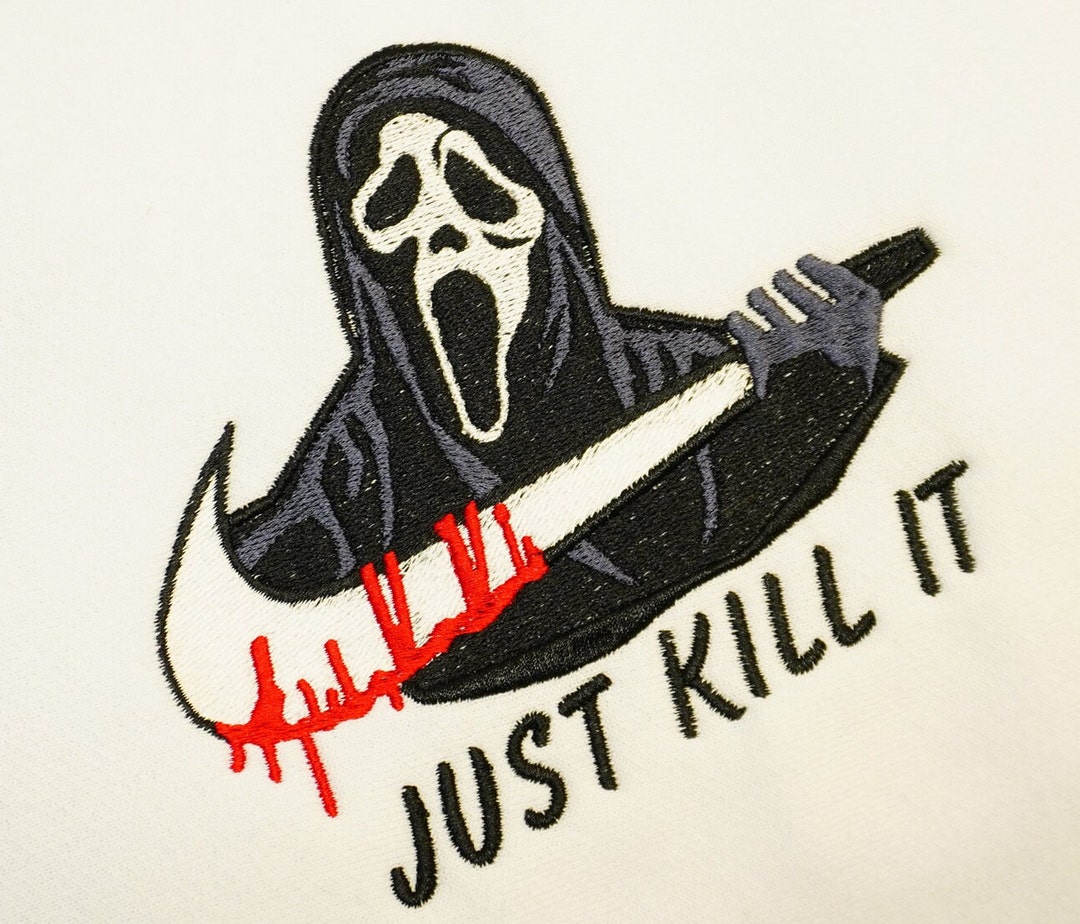 Ghostface Scream Embroidered Hoodie, Gift for Her, Gift for Him, Horror ...