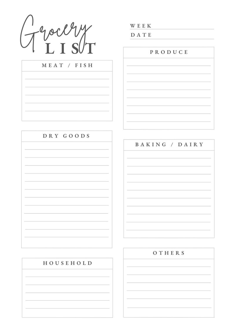 Ultimate Grocery List Downloadable - Etsy