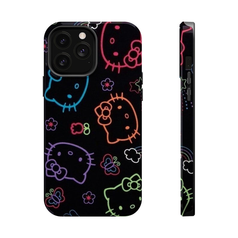 Black Neon Colours Sanrio Hello Kitty Magsafe Tough Case - Etsy