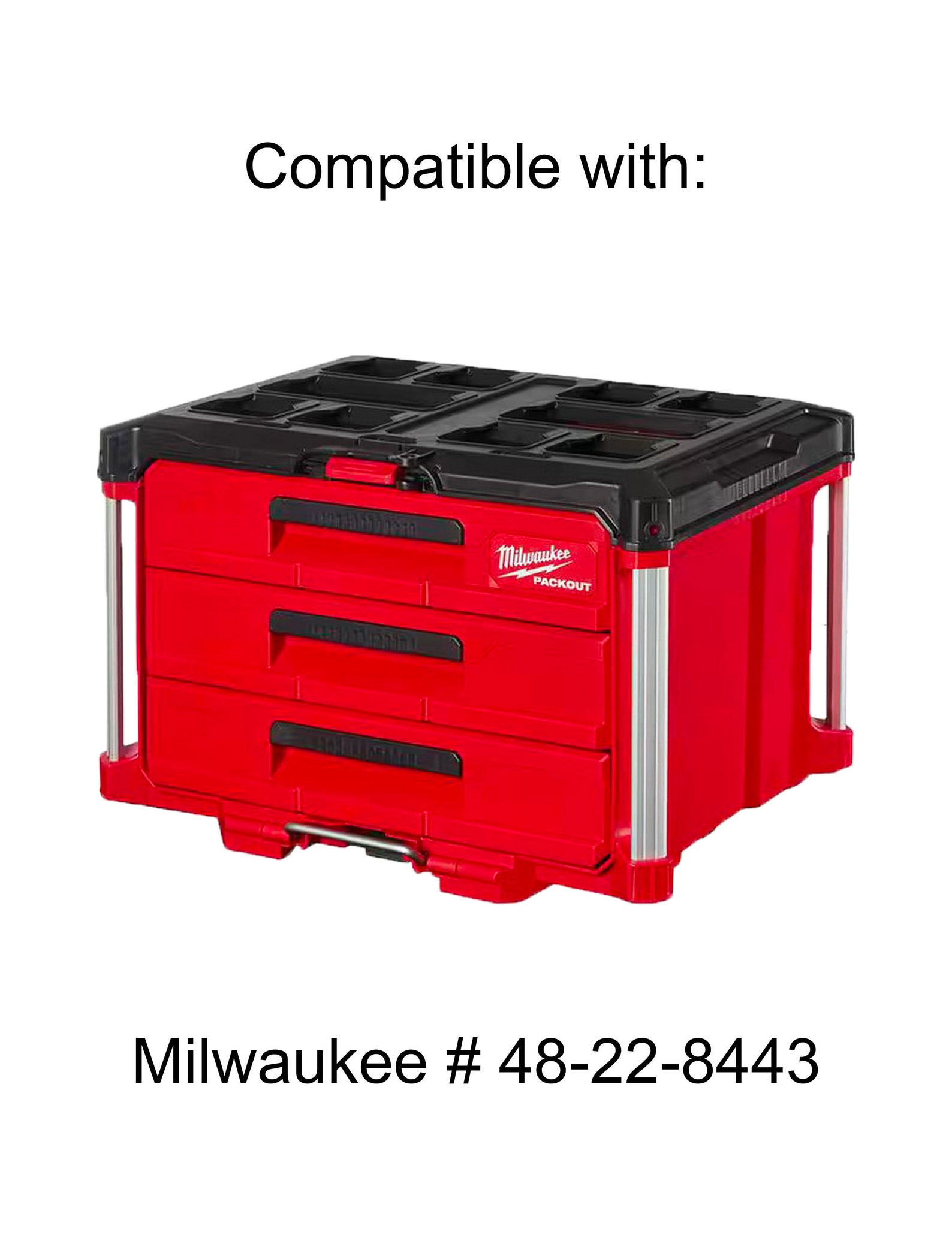 Milwaukee Packout 3 Drawer Tool Box Compatible 3/8" Impact Socket Tray ...