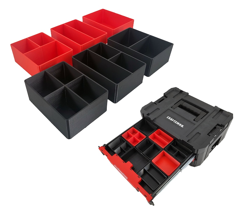 Craftsman Versastack 2-drawer Tool Box Compatible Small Cup Bins- Black ...