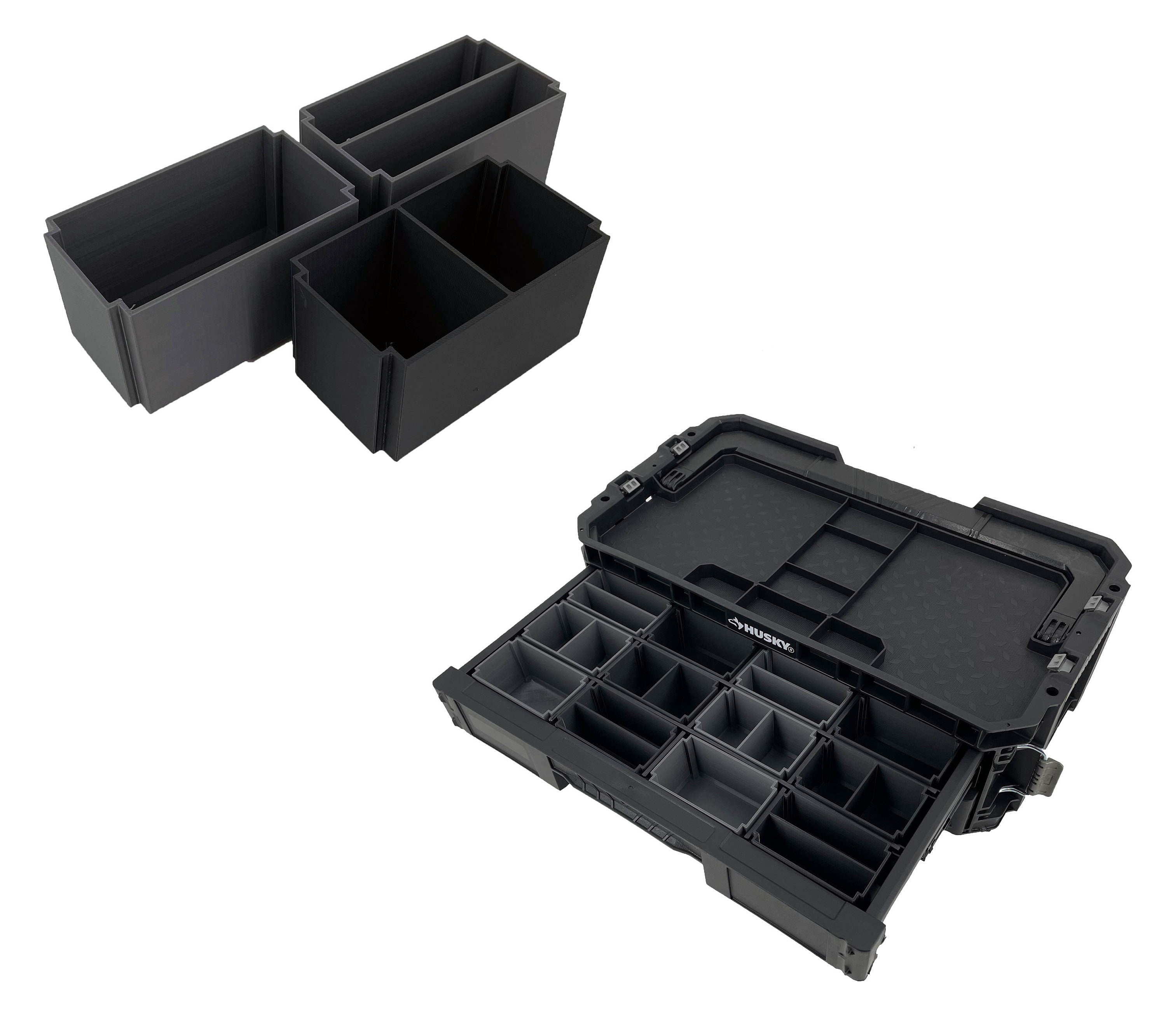Husky Connect 2-drawer Organizer Compatible Small Nesting Cup Bins ...