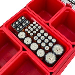 Milwaukee Packout Compact Organizer Compatible AA AAA C D 9V Long ...