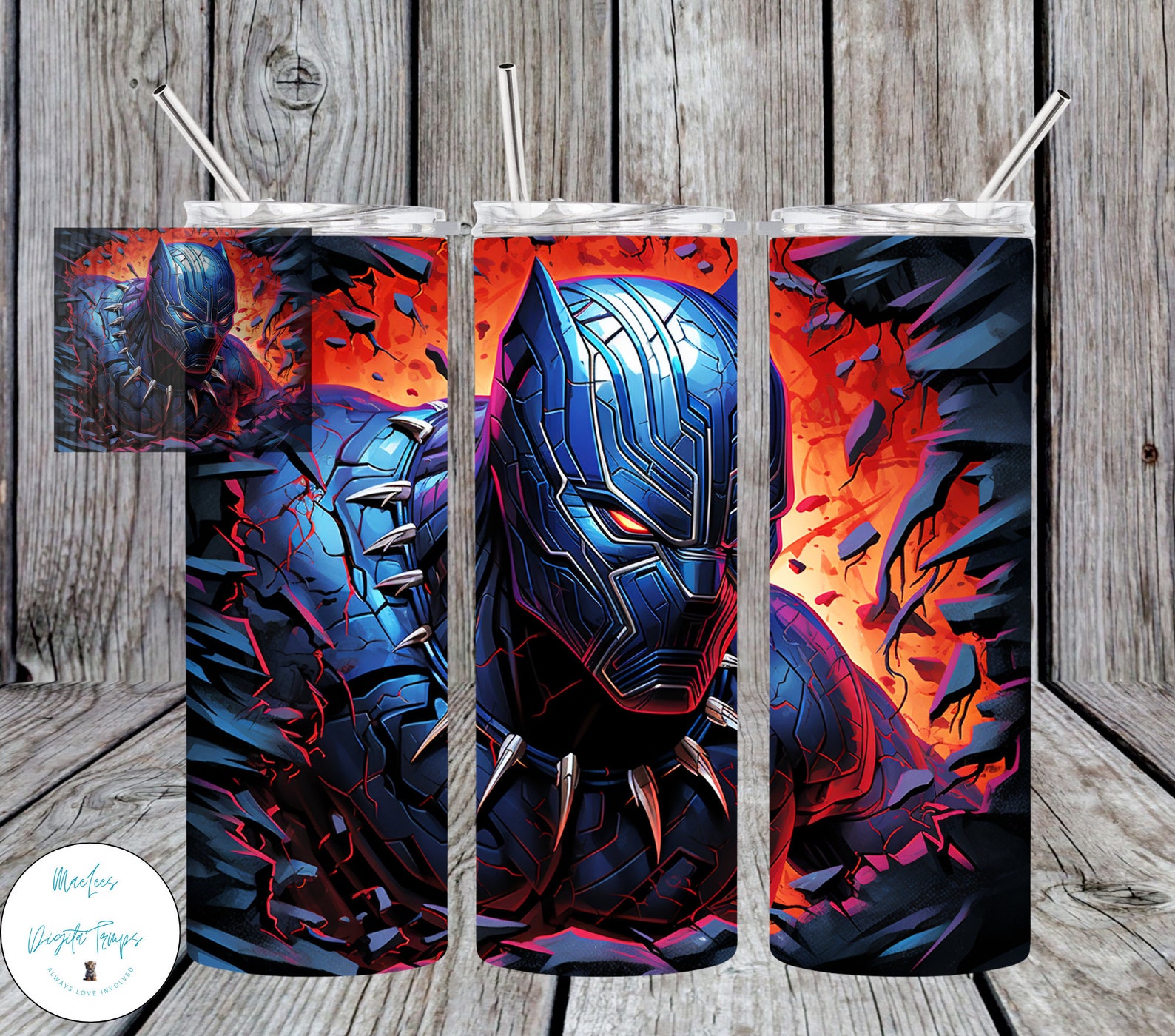 Black Panther Wakanda Forever 20oz Tumbler Wrap (digital PNG) - Etsy