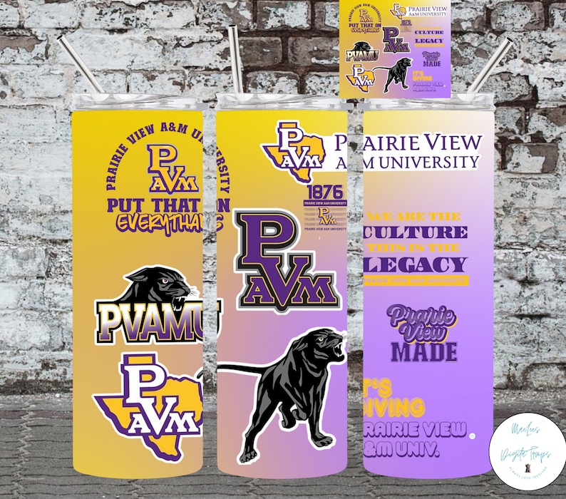 PVAMU Tumbler Wrap, 20oz Tumbler Sublimation, PV, Prairie View, Panther ...