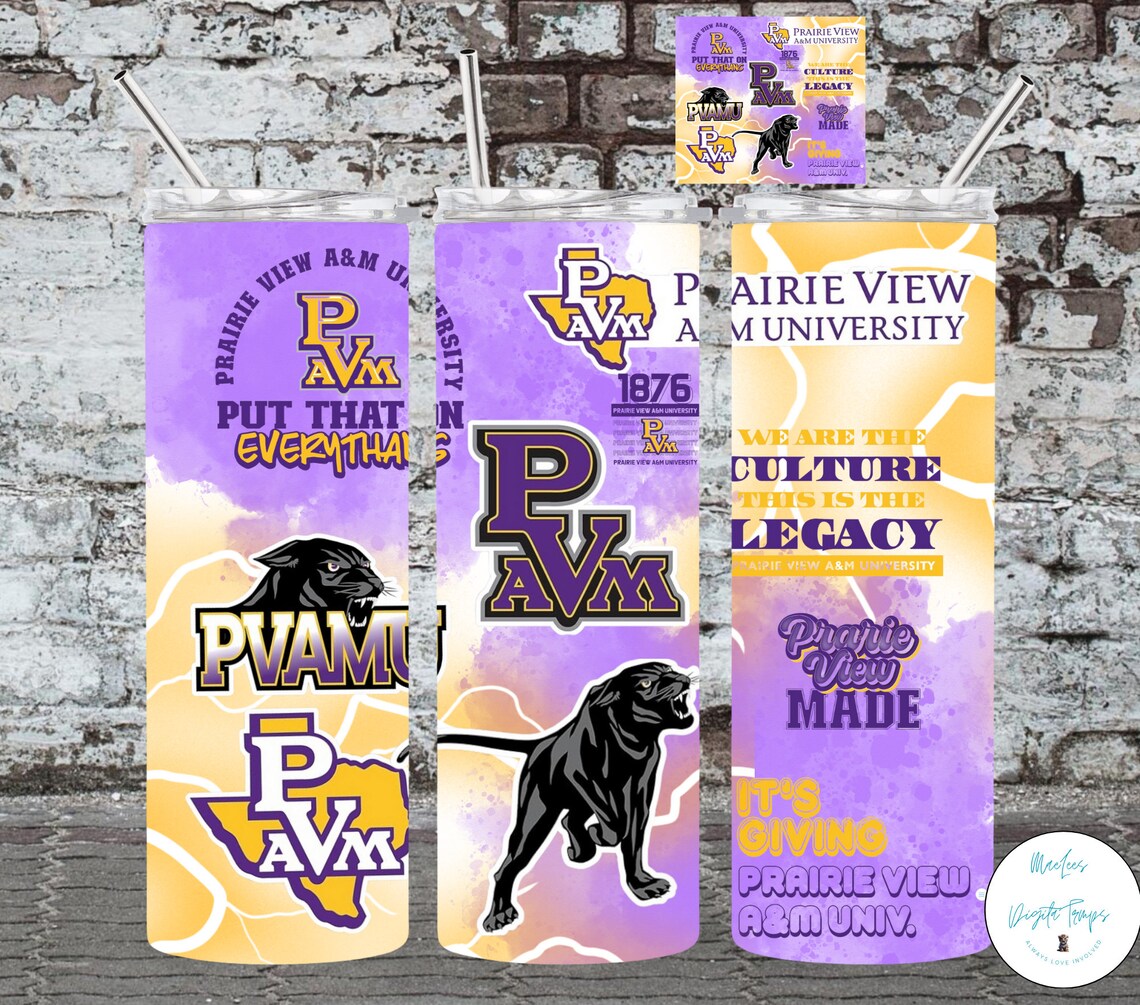 PVAMU Tumbler Wrap, 20oz Tumbler Sublimation, PV, Prairie View, Panther ...