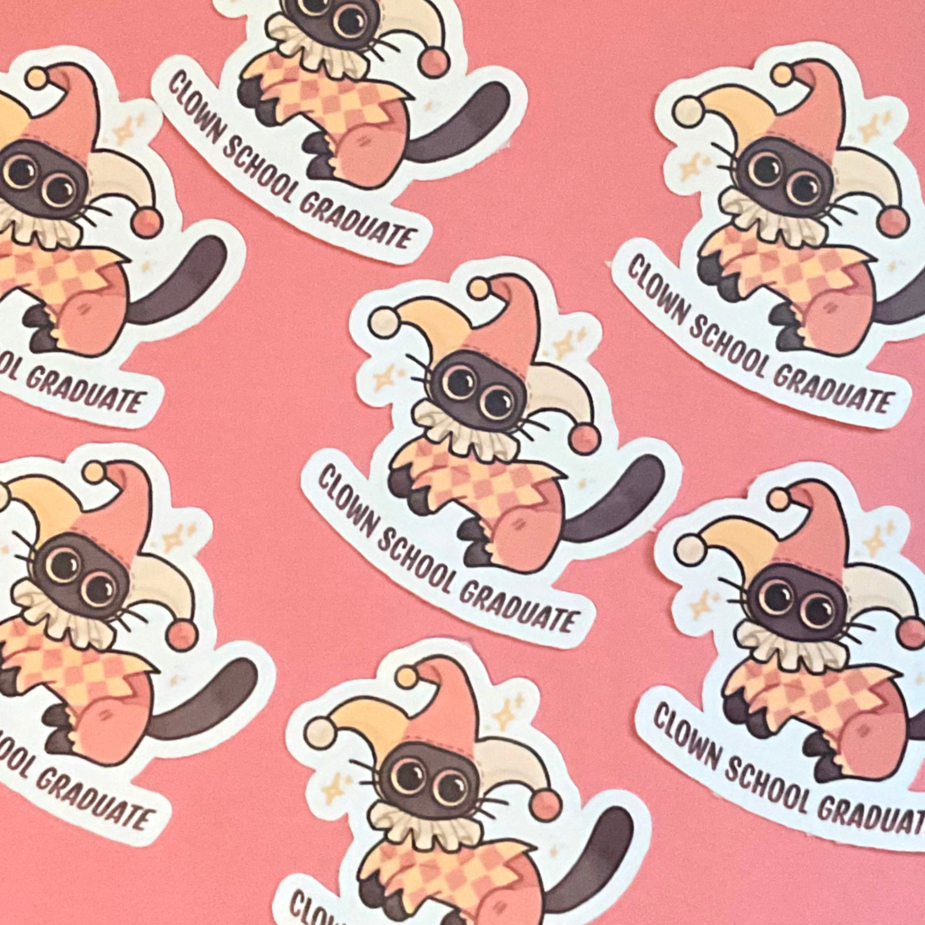 Clown School Graduate Laminated Sticker - Etsy